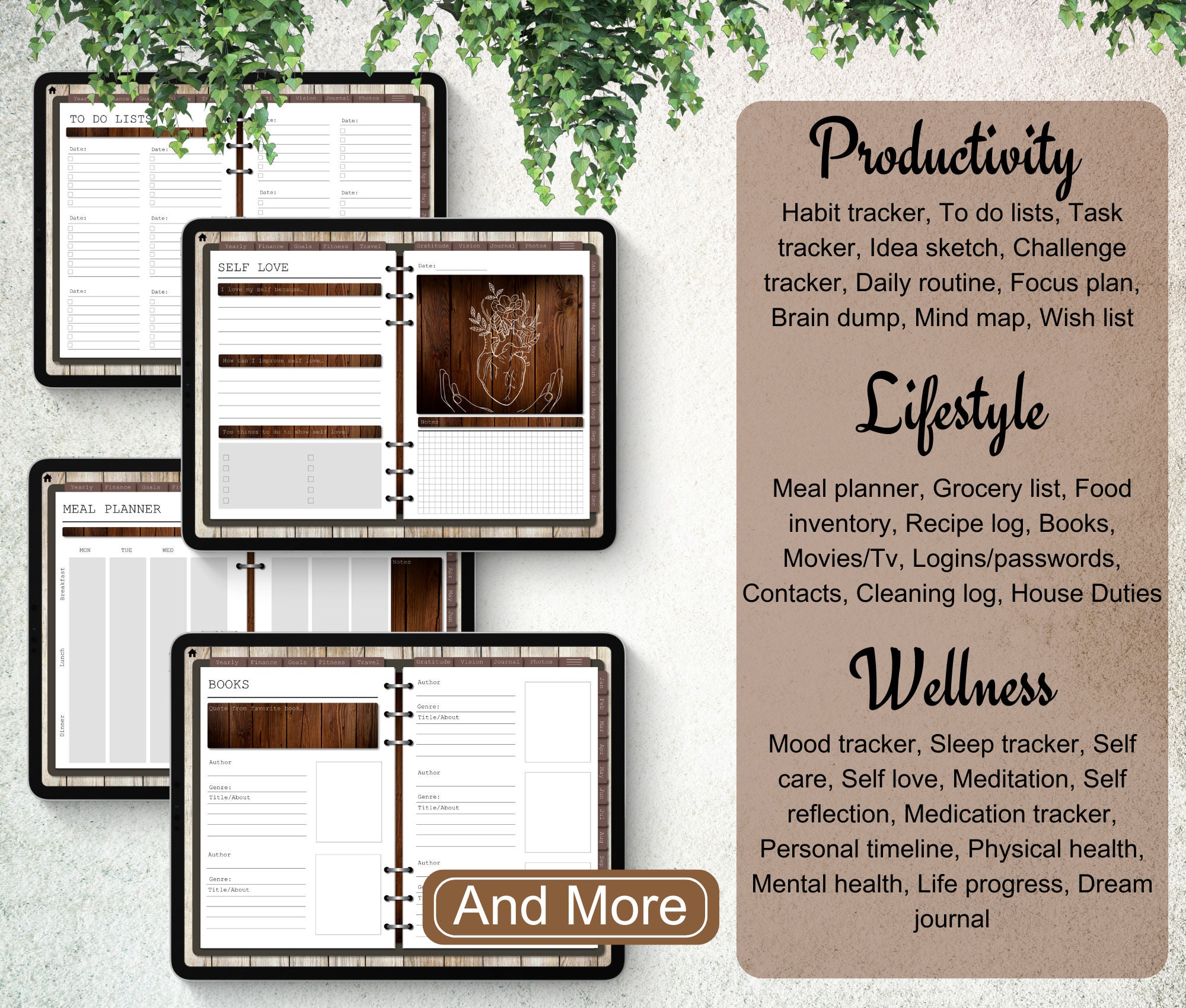 Boho Digital Planner Goodnotes Template Monthly Calendar Boho Planner ...