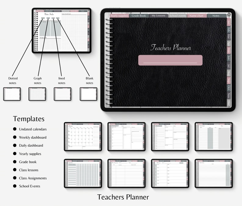 Teacher Lesson Planner Binder Template Planner Teacher Academic Planner ...