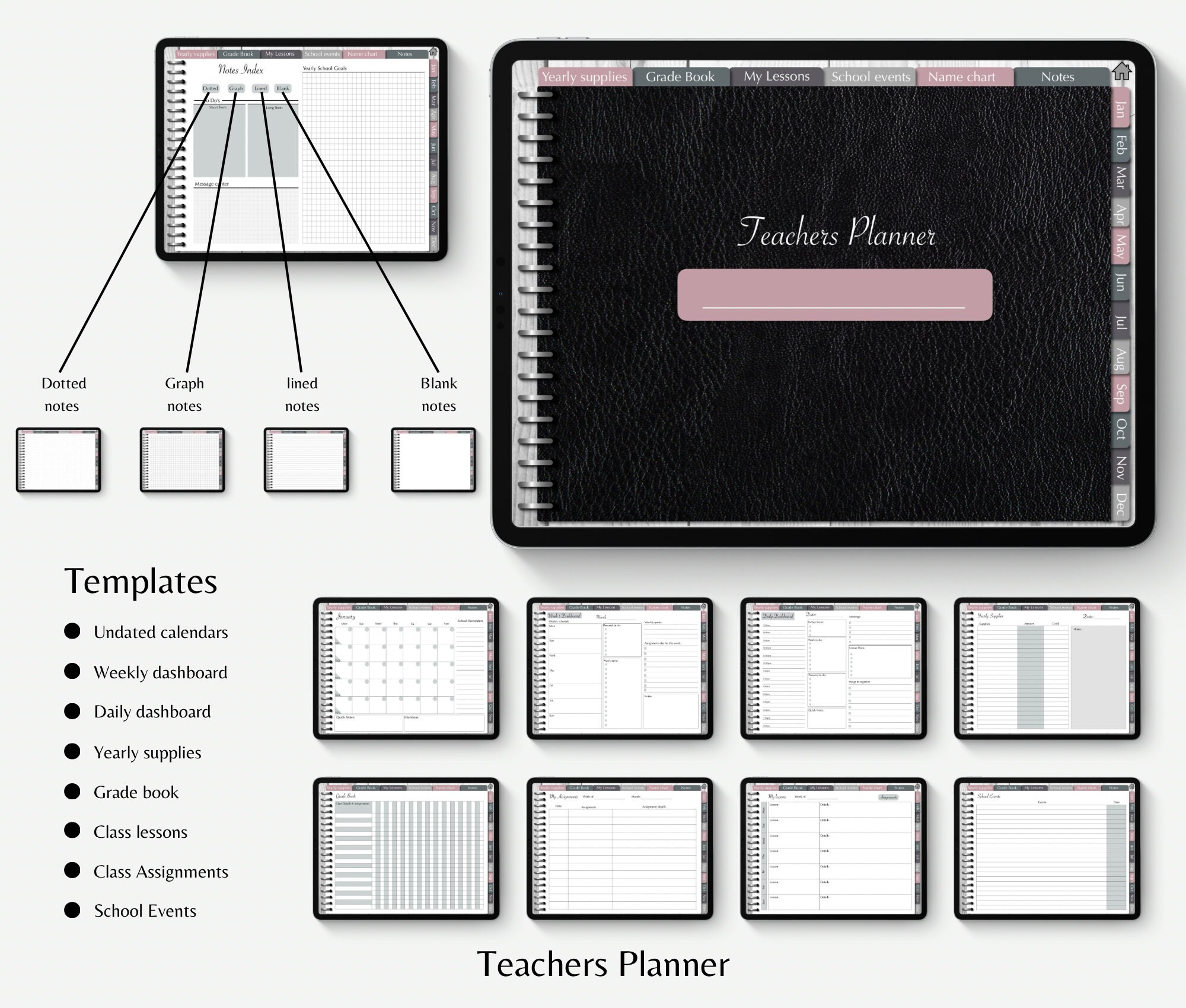Teacher Lesson Planner Binder Template Planner Teacher Academic Planner ...