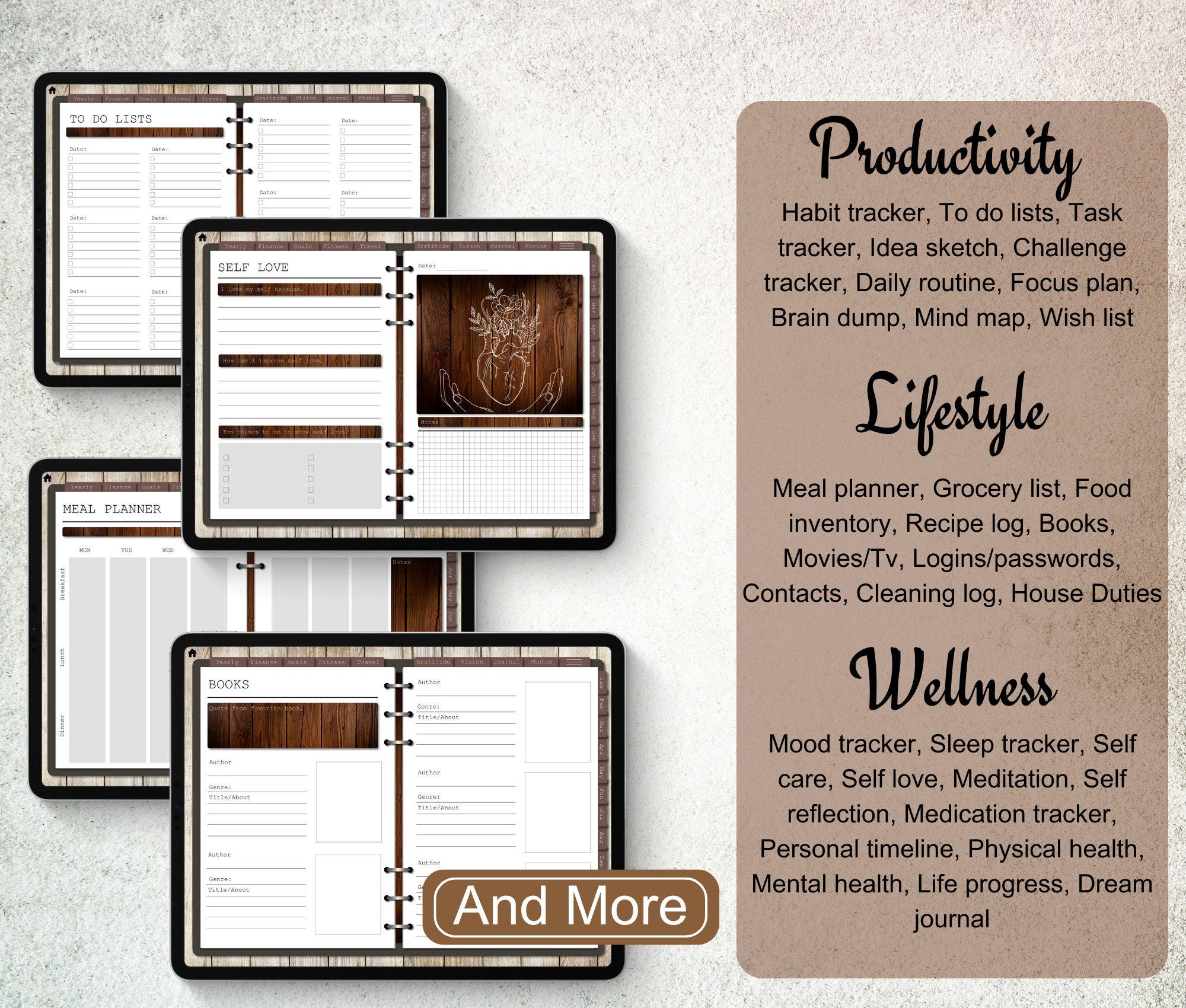 Boho Digital Planner Goodnotes Template Monthly Calendar Boho - Etsy