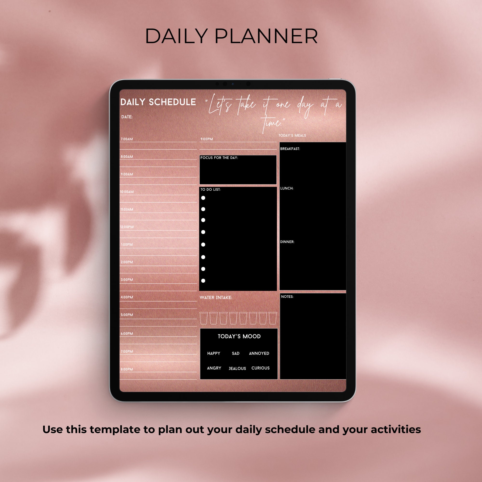 Rose Gold Digital Planner Template Goodnotes Monthly Calendar Weekly ...