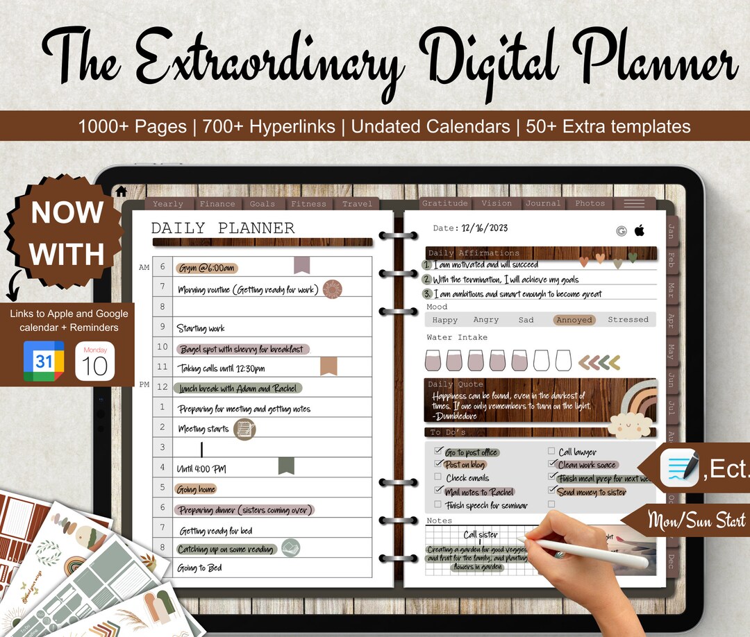 Boho Digital Planner Goodnotes Template Monthly Calendar Boho Planner ...