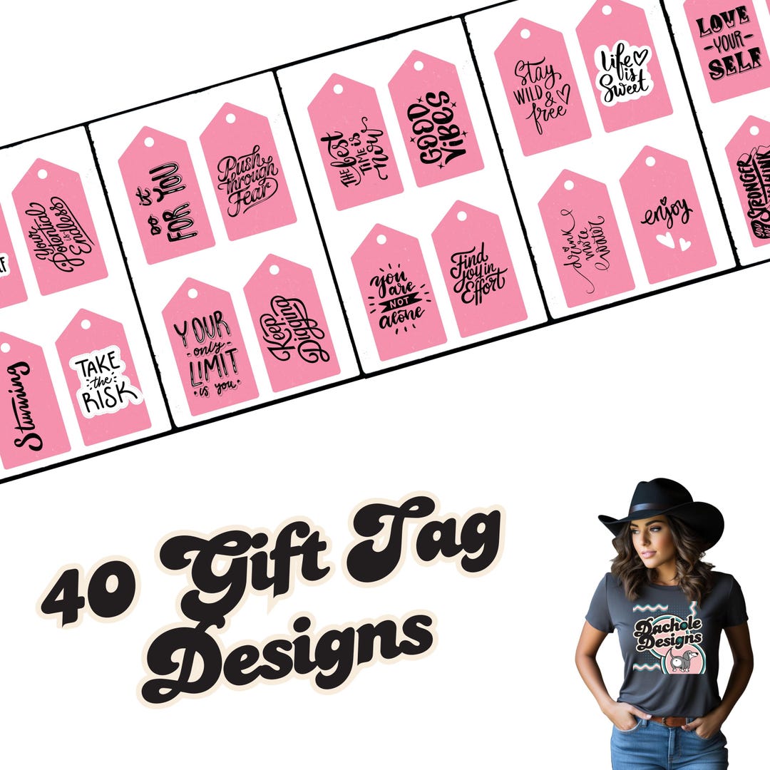 40 Motivational Gift Tags – Editable Canva Template | Printable Digital ...