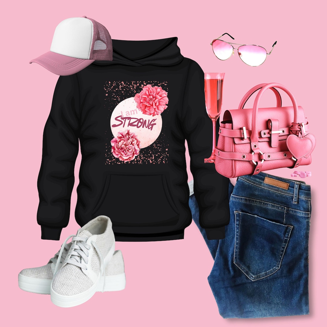 I Am Strong SVG | Pink Floral Heart Design | Self Love Cut File for ...