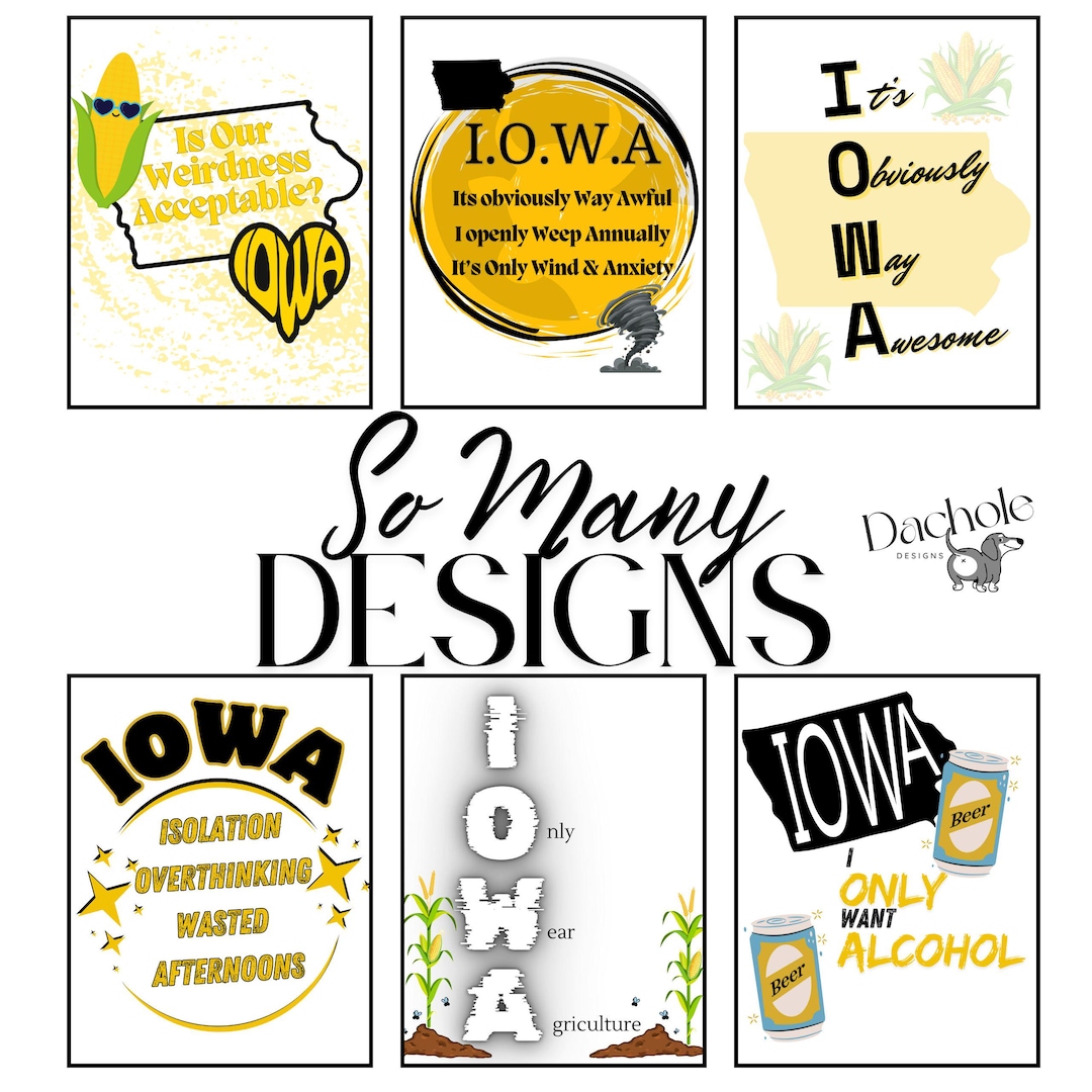 Funny Iowa Designs: Midwest Humor, Cricut & Sublimation (canva Template ...