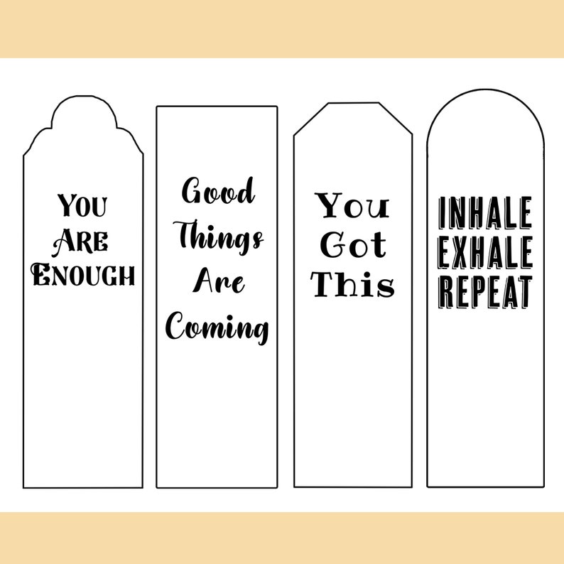 Printable Bookmarks With Positive Quotes - Etsy