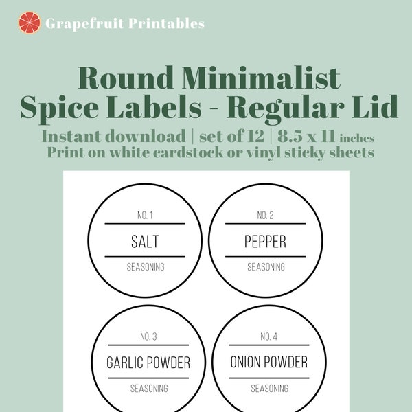 Round Spice Labels - Etsy