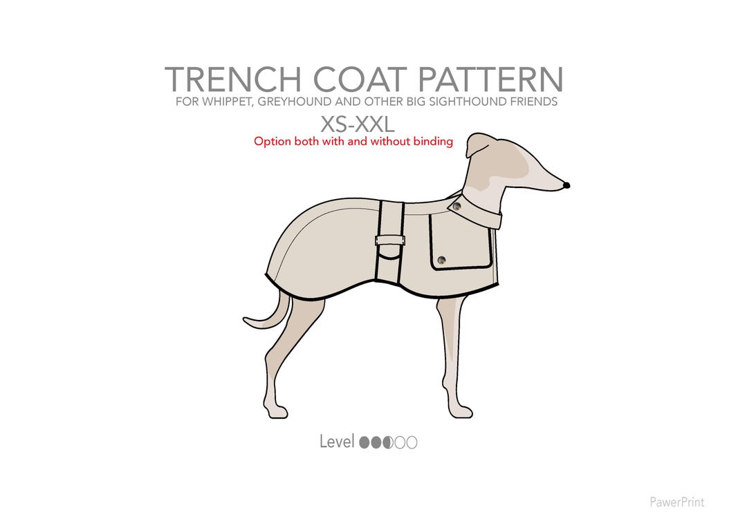 Dog Trench Coat Sewing Pattern: Sighthound (PDF Download) - Etsy