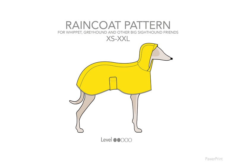 Raincoat / Rain Jacket. Pdf Sewing Pattern for Whippet, Greyhound and ...