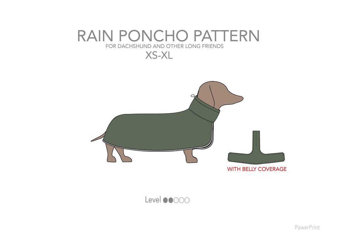Rain Poncho Pattern Pdf for Dachshund and Other Dogs - Etsy