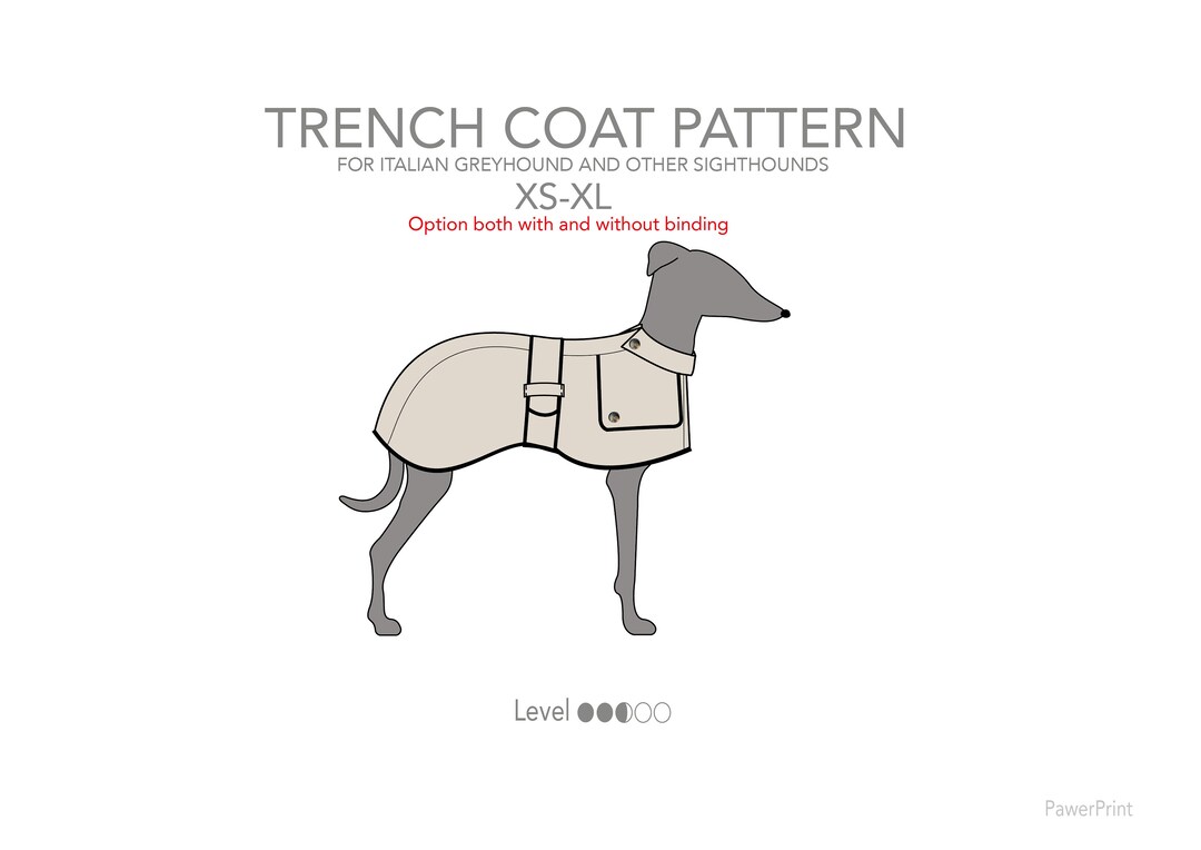 Trench Coat Pattern Pdf for Italian Greyhound / IGGY - Etsy