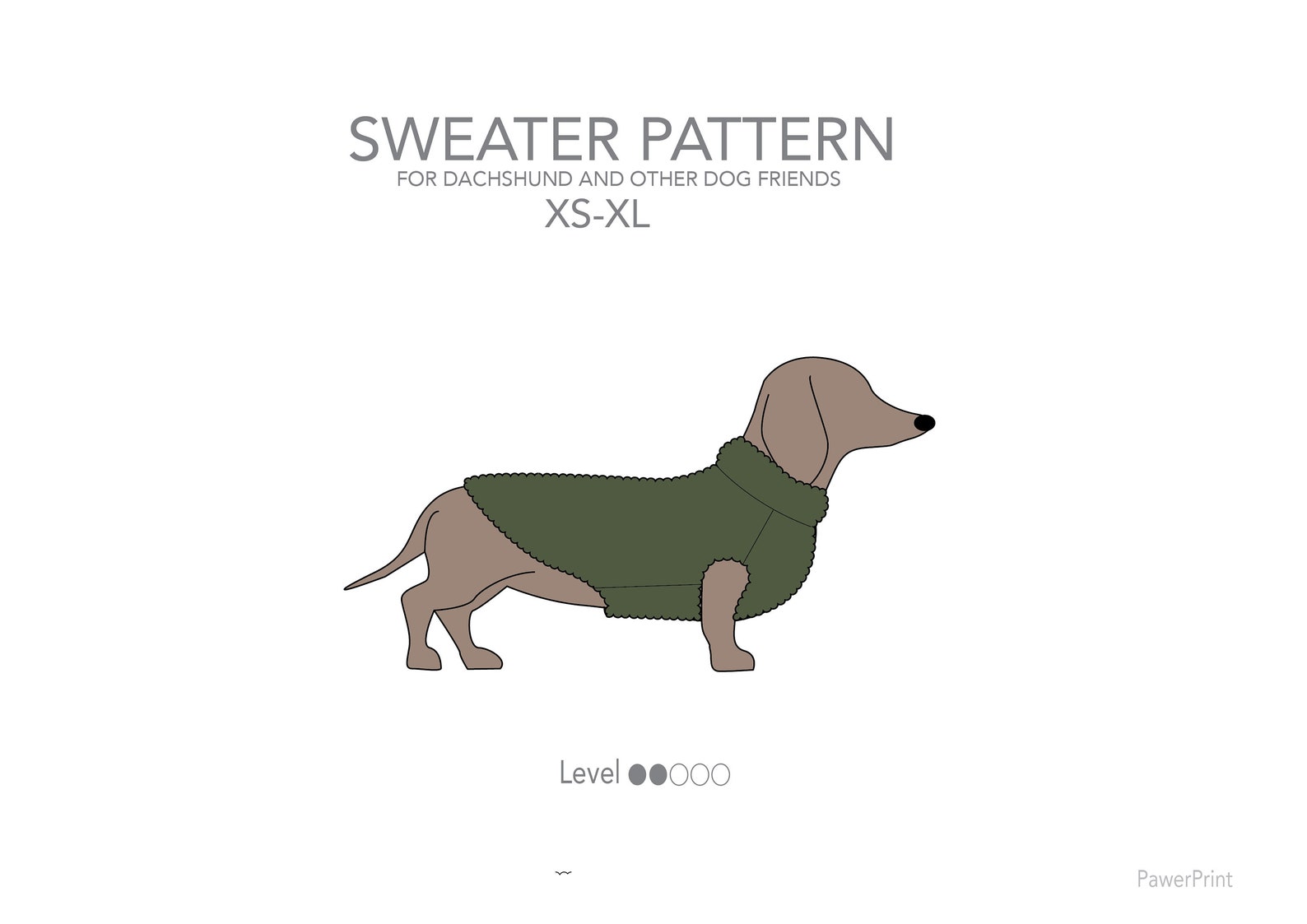 Pile Sweater Pattern Pdf for Dachshund and Other Dogs - Etsy