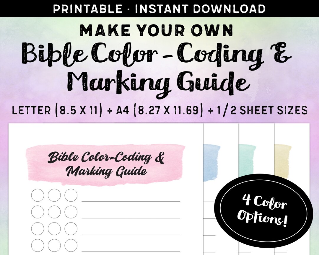 Make Your Own Bible Color-coding and Marking Guide Custom Bible ...