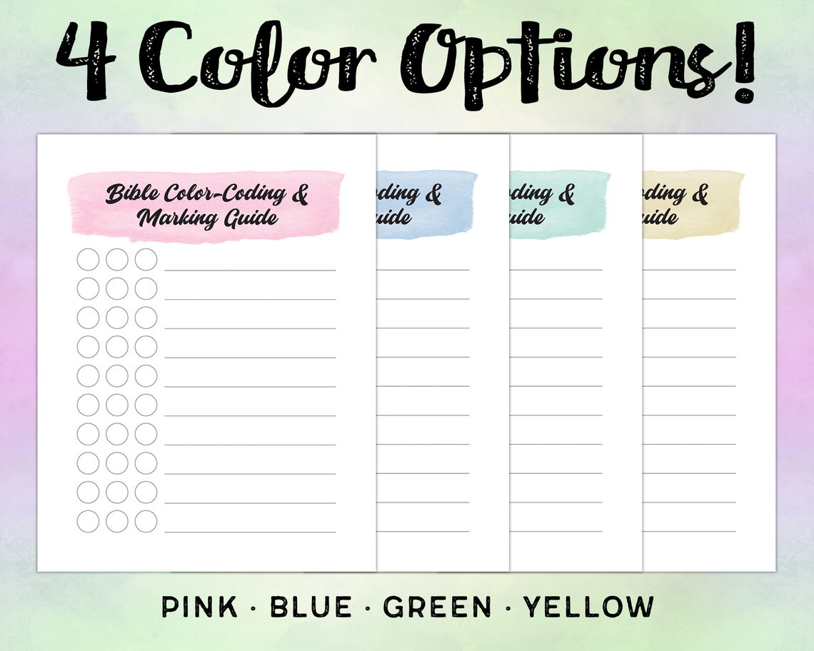 Make Your Own Bible Color-coding and Marking Guide Custom Bible ...