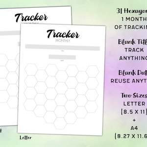 Basic Hexagon Annual Tracker Printable Hexagon Monthly Tracker ...