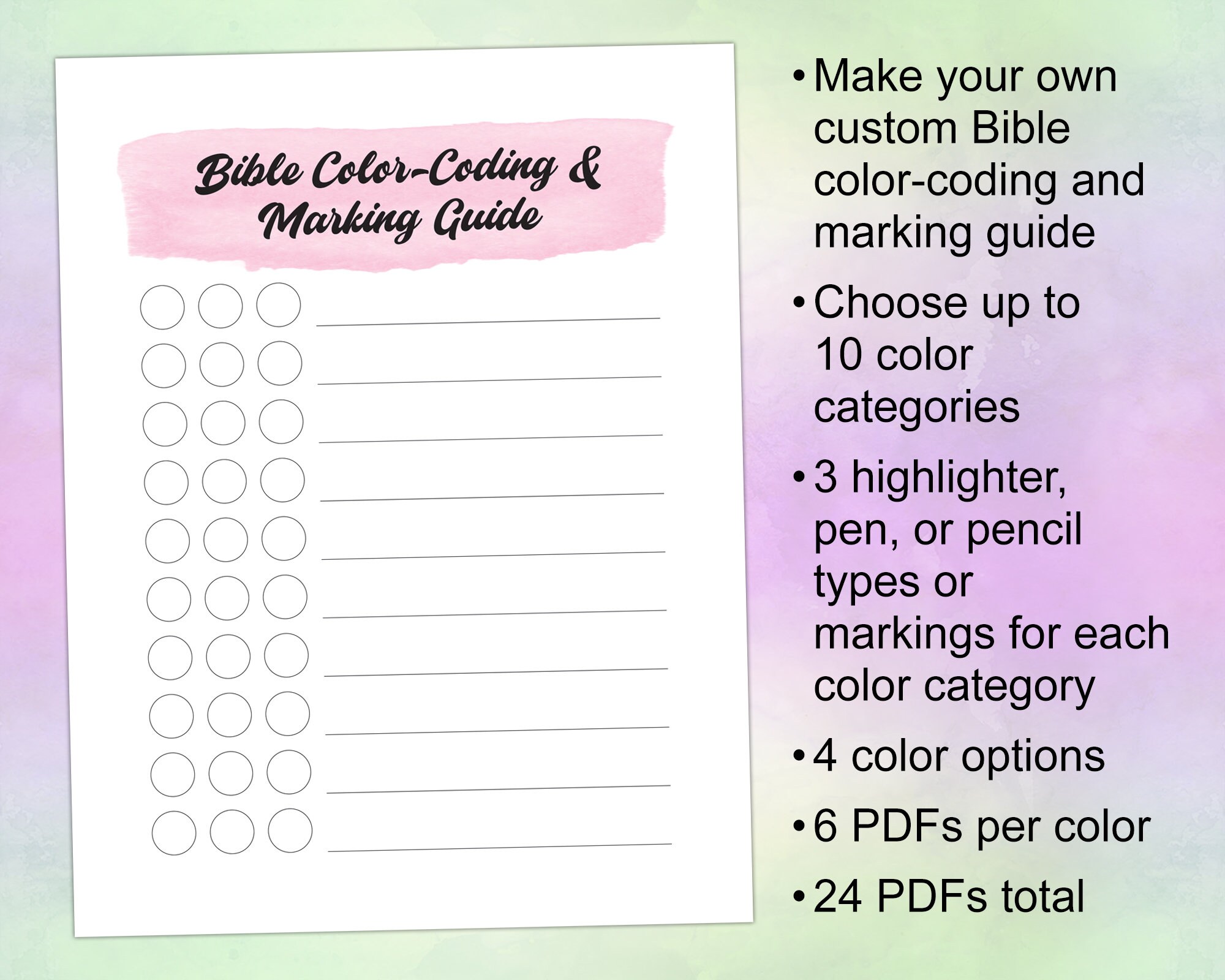 Make Your Own Bible Color-coding and Marking Guide Custom Bible ...