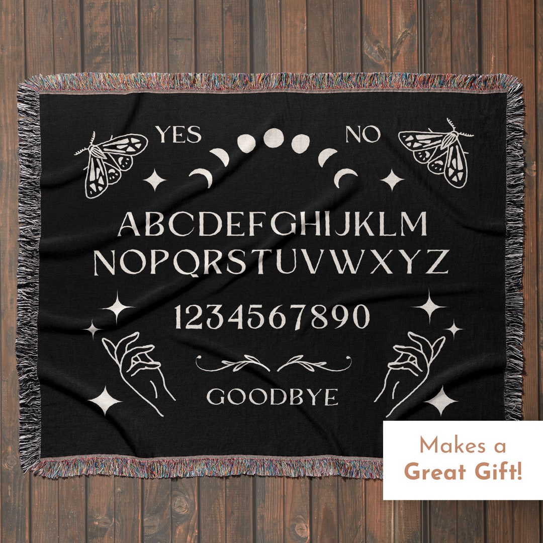 Ouija Board Woven Throw Blanket, Halloween Goth Occult Creepy Decor ...