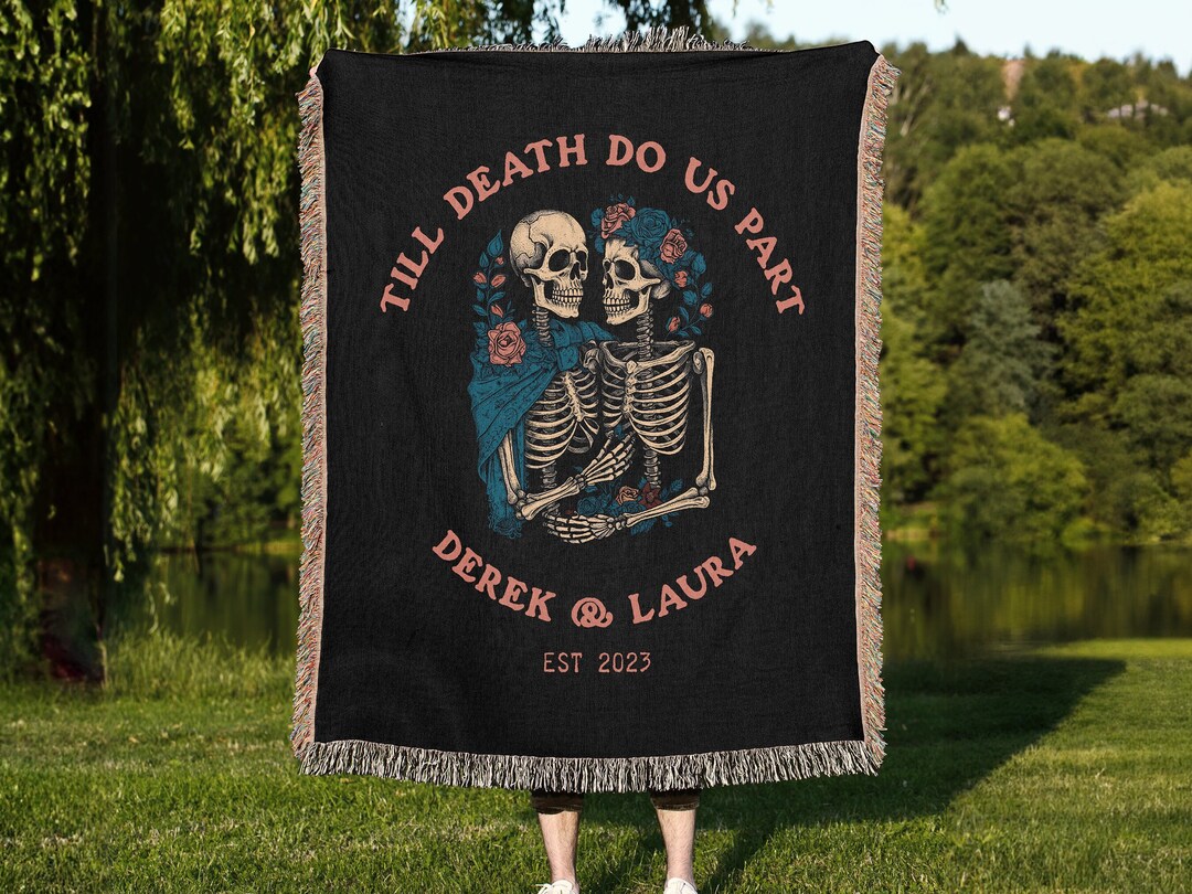 Personalized Skeleton Blanket, Till Death Do Us Part Throw, Spooky ...