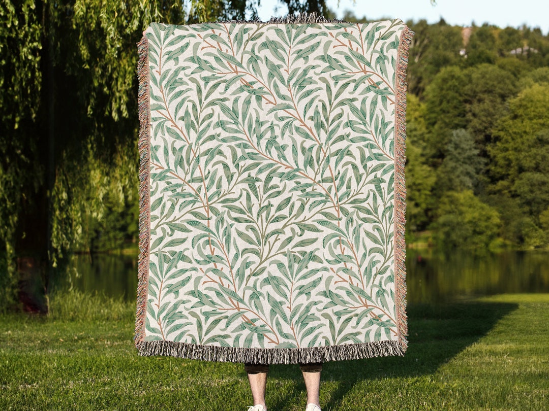 William Morris Willow Bough Summer Woven Boho Picnic Throw Blanket ...
