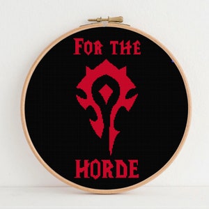 Gaming Cross Stitch Pattern - for the Horde - PDF Instant Download - Etsy
