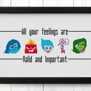 Feelings Inspired Cross Stitch Pattern - Valid and Important, Feelings ...