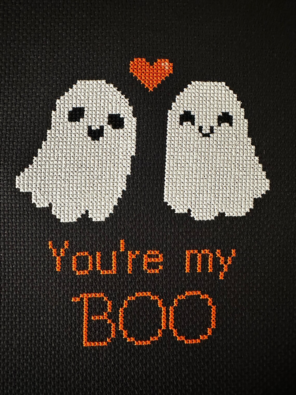 Halloween Cross Stitch Pattern - Cute Ghosts, My Boo Quote, Love - PDF ...