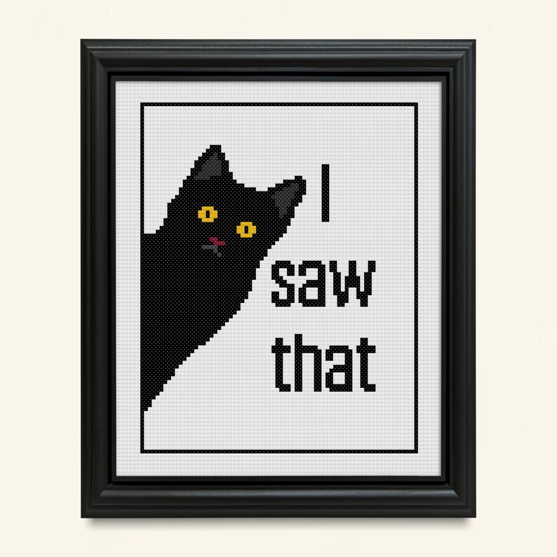 Funny Cat Cross Stitch Pattern Peeking Cat Pattern With and - Etsy