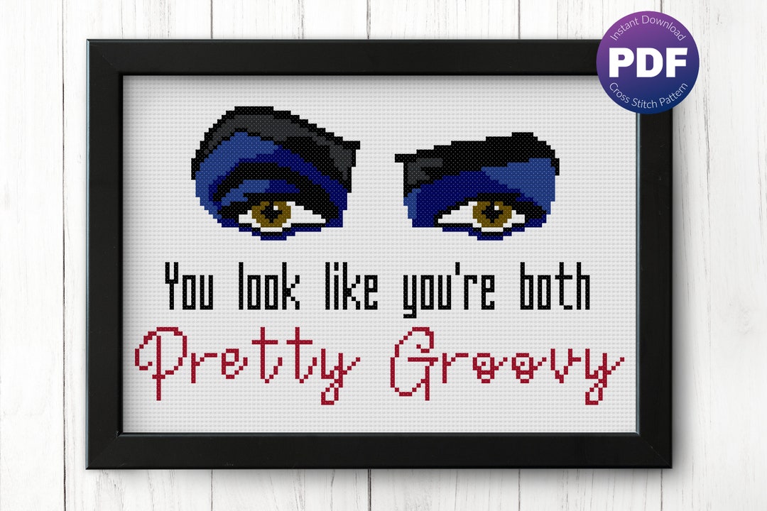 Horror Cross Stitch Pattern - Groovy Eyes - PDF Instant Download - Etsy