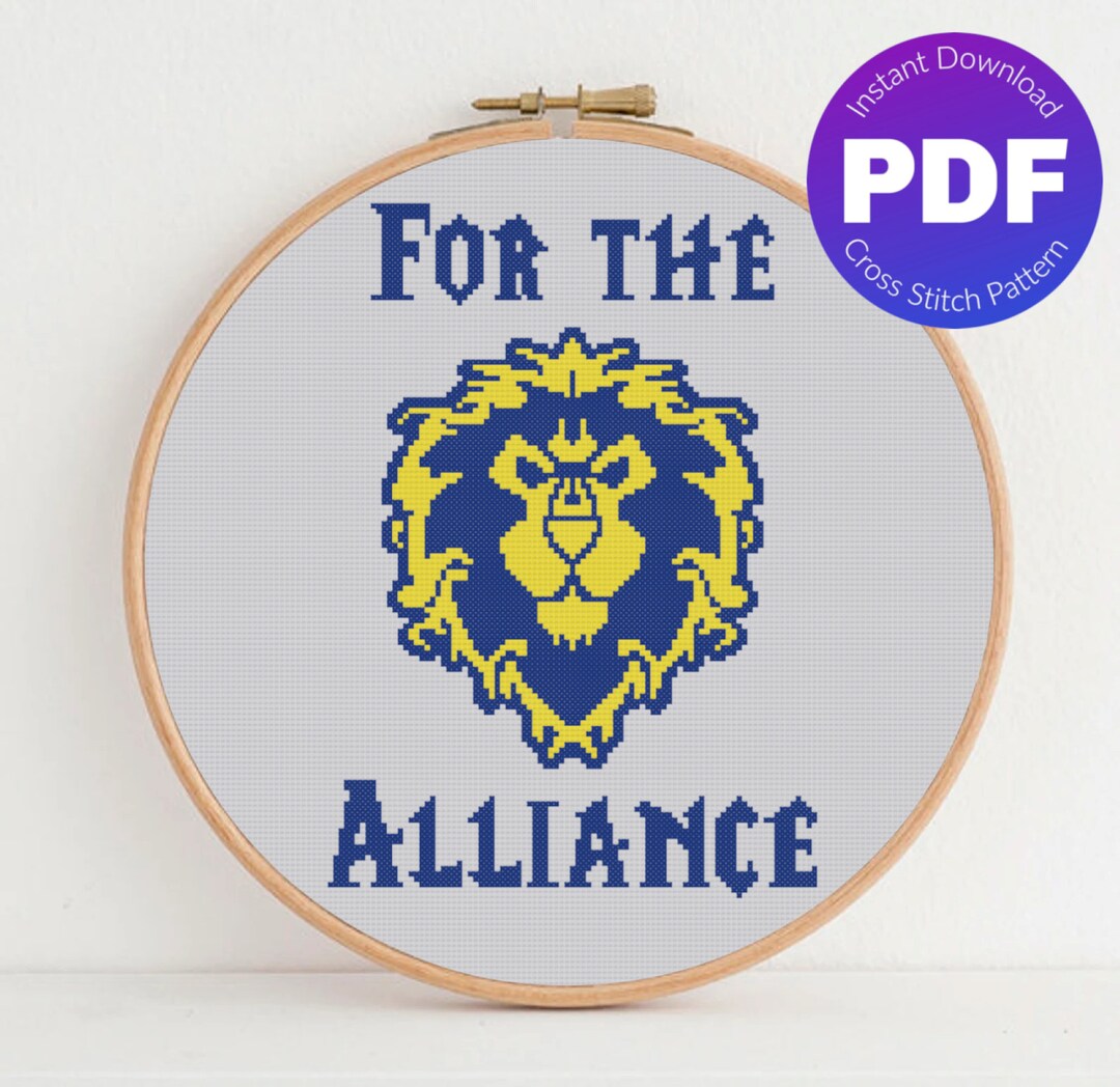 Gaming Cross Stitch Pattern - for the Alliance - PDF Instant Download ...