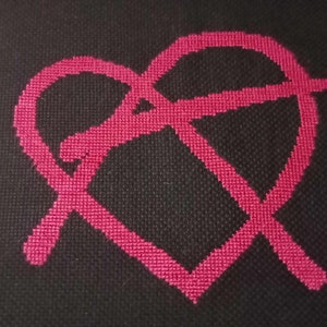 Anarchy Cross Stitch Pattern - Anarchy Heart Symbol - PDF Instant ...