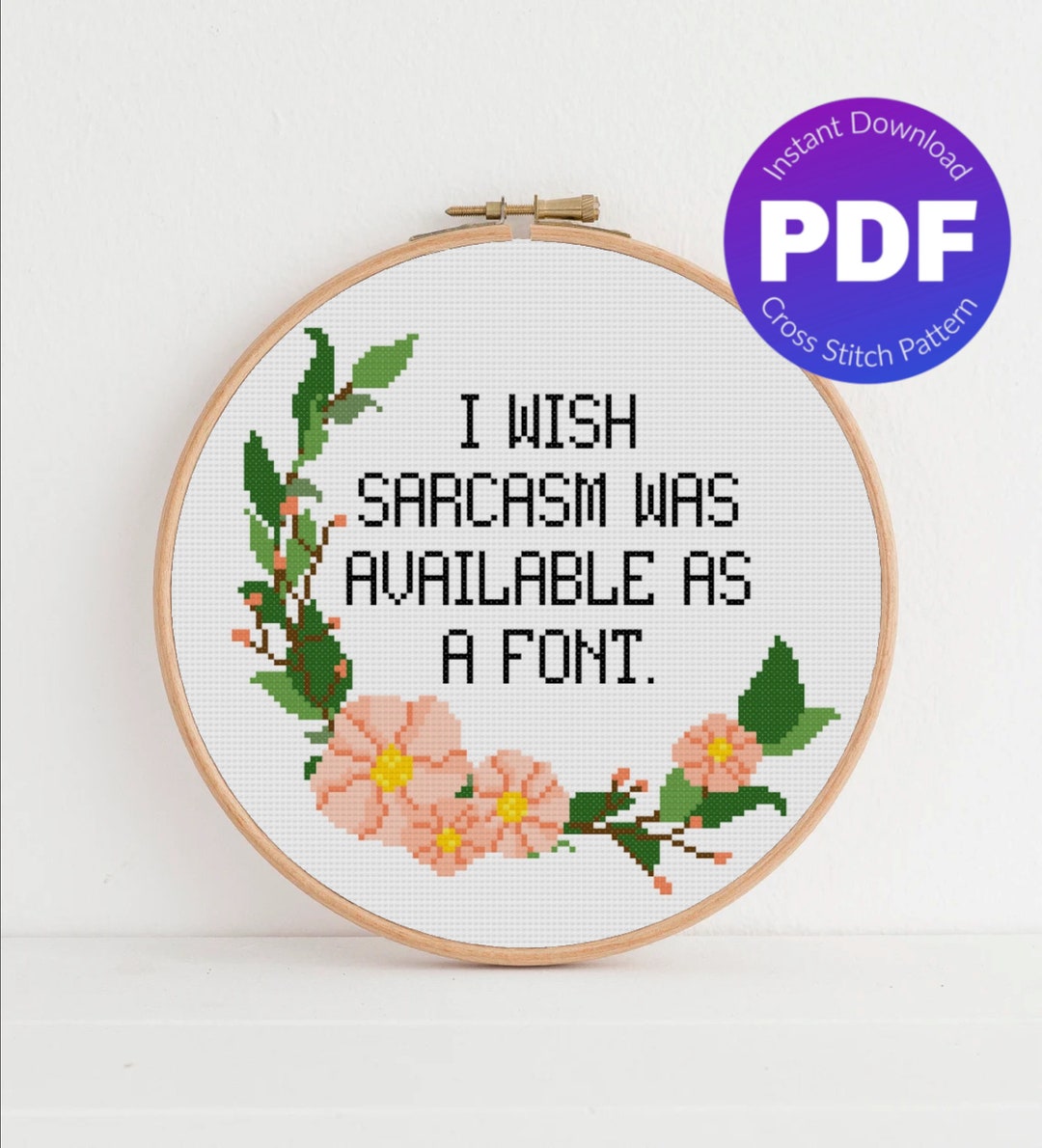 Funny, Snarky Cross Stitch Pattern - Sarcasm - PDF Instant Download - Etsy