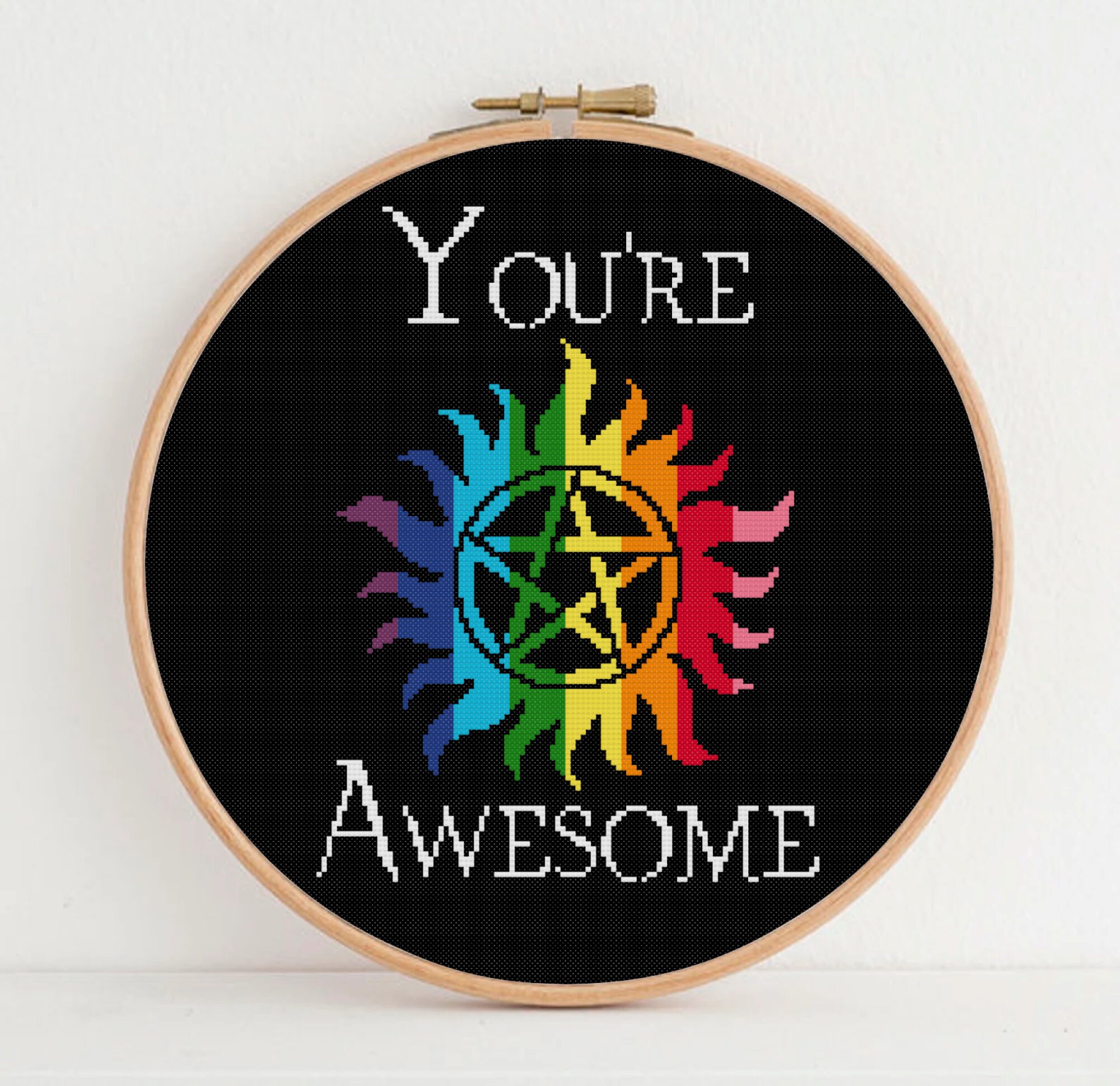 Supernatural Inspired Cross Stitch Pattern Rainbow - Etsy