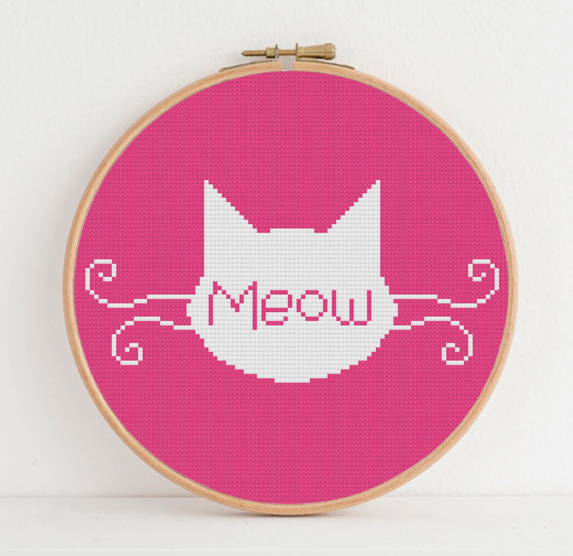 Cat Cross Stitch Pattern - Cute Cat Silhouette, Meow, French Kitty ...