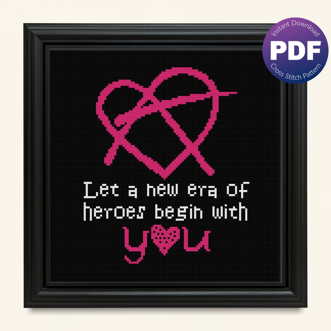 Anarchy Cross Stitch Pattern - Anarchy Hero, Anarchy Heart Symbol - PDF ...