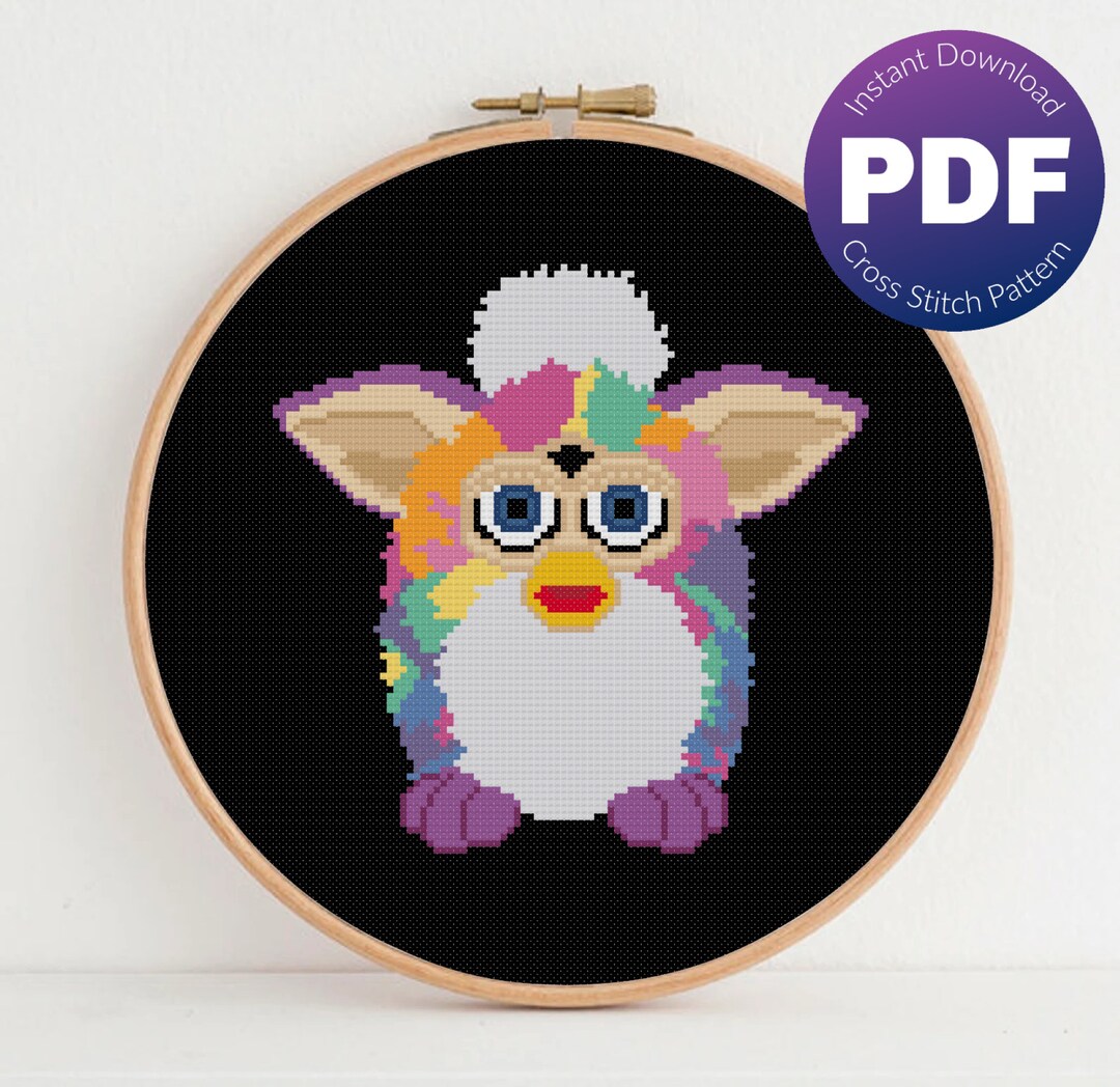 90s Cross Stitch Pattern - Tie Dye, Rainbow, 1990s Toys, Nostalgia ...