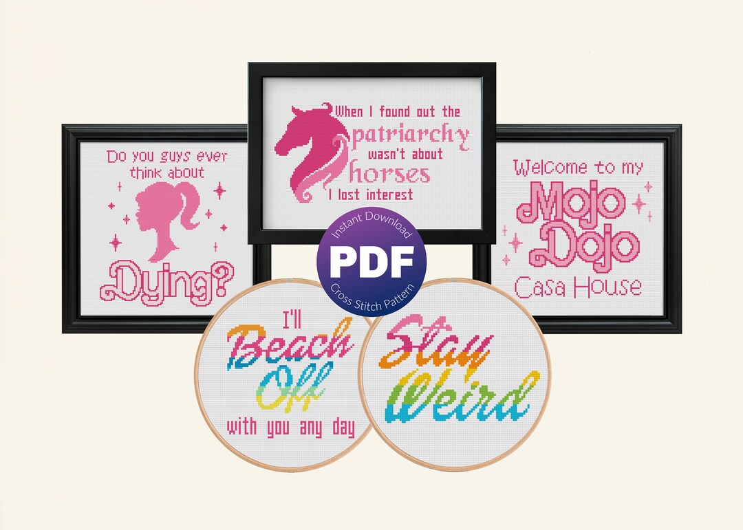 Set of 5 Cross Stitch Patterns, Mojo Dojo Bundle - Mojo Dojo, Horses ...