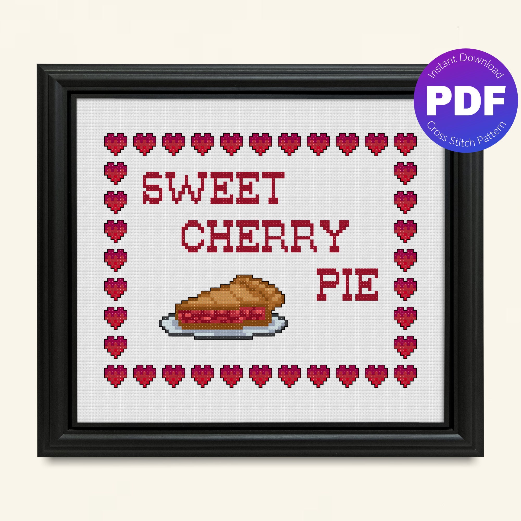 Apple Pie Cross Stitch Pattern