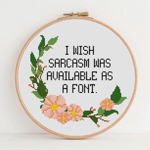 Funny, Snarky Cross Stitch Pattern - Sarcasm - PDF Instant Download - Etsy