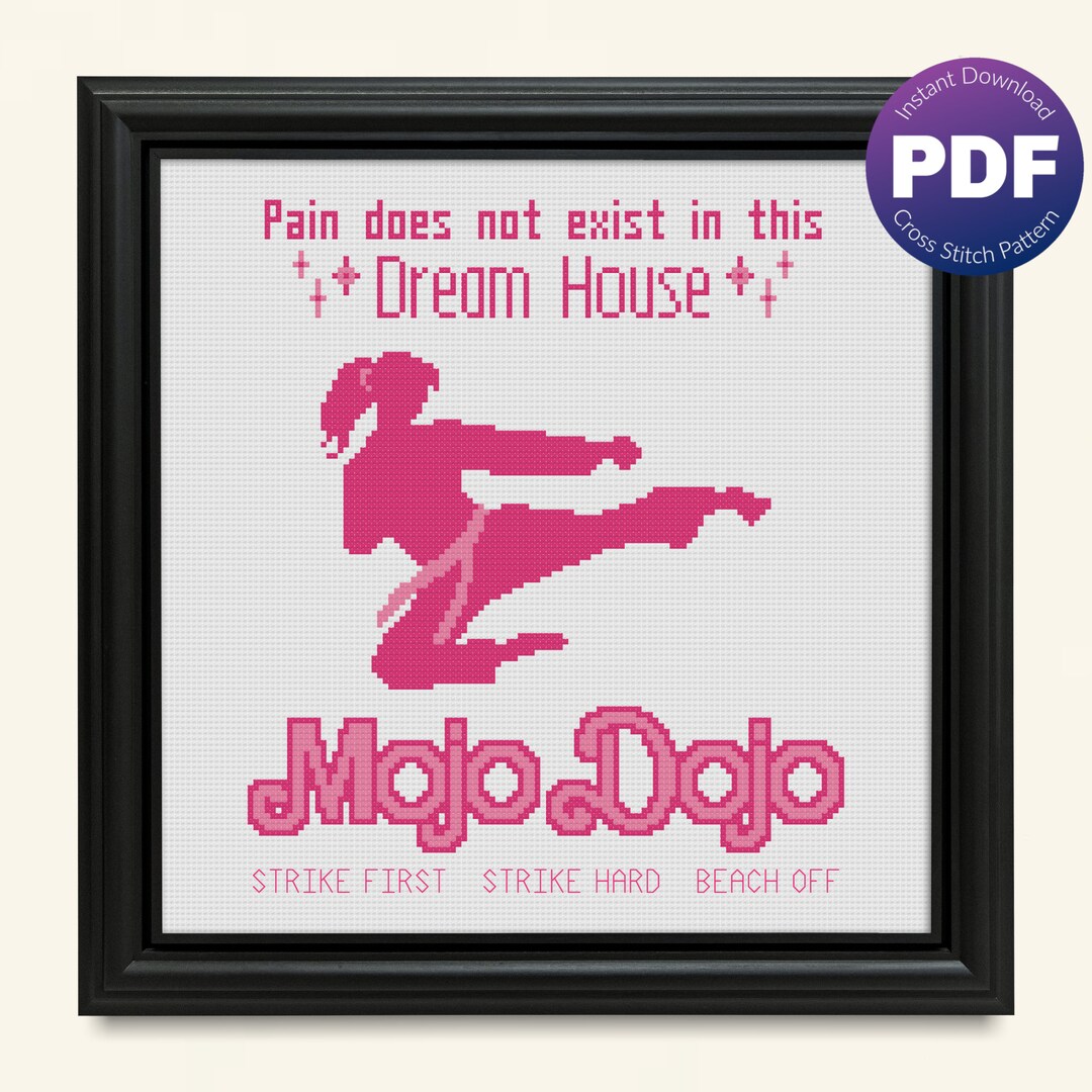Karate Inspired Cross Stitch Pattern - Dream House Dojo, Karate Doll ...