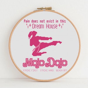 Karate Inspired Cross Stitch Pattern - Dream House Dojo, Karate Doll ...