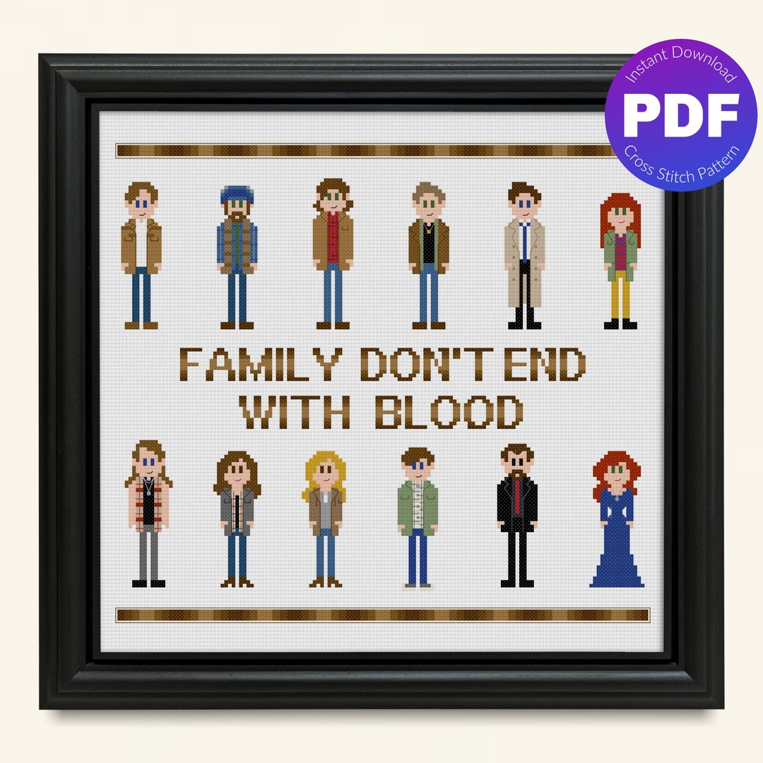 Supernatural Inspired Cross Stitch Pattern - Group as Family - PDF ...