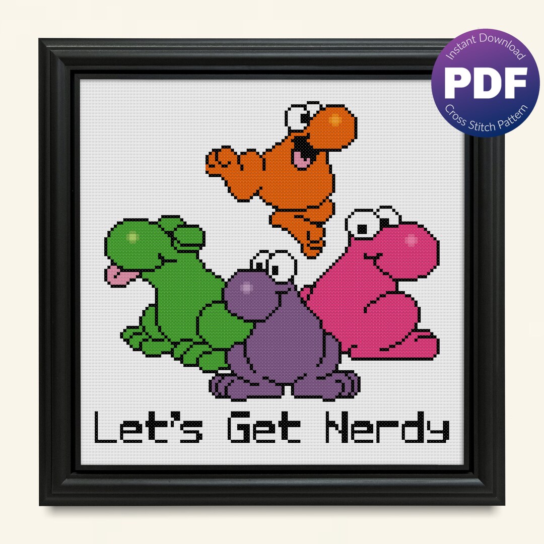 Nerds Cross Stitch Pattern - Let's Get Nerdy Quote, Playful Nerds ...