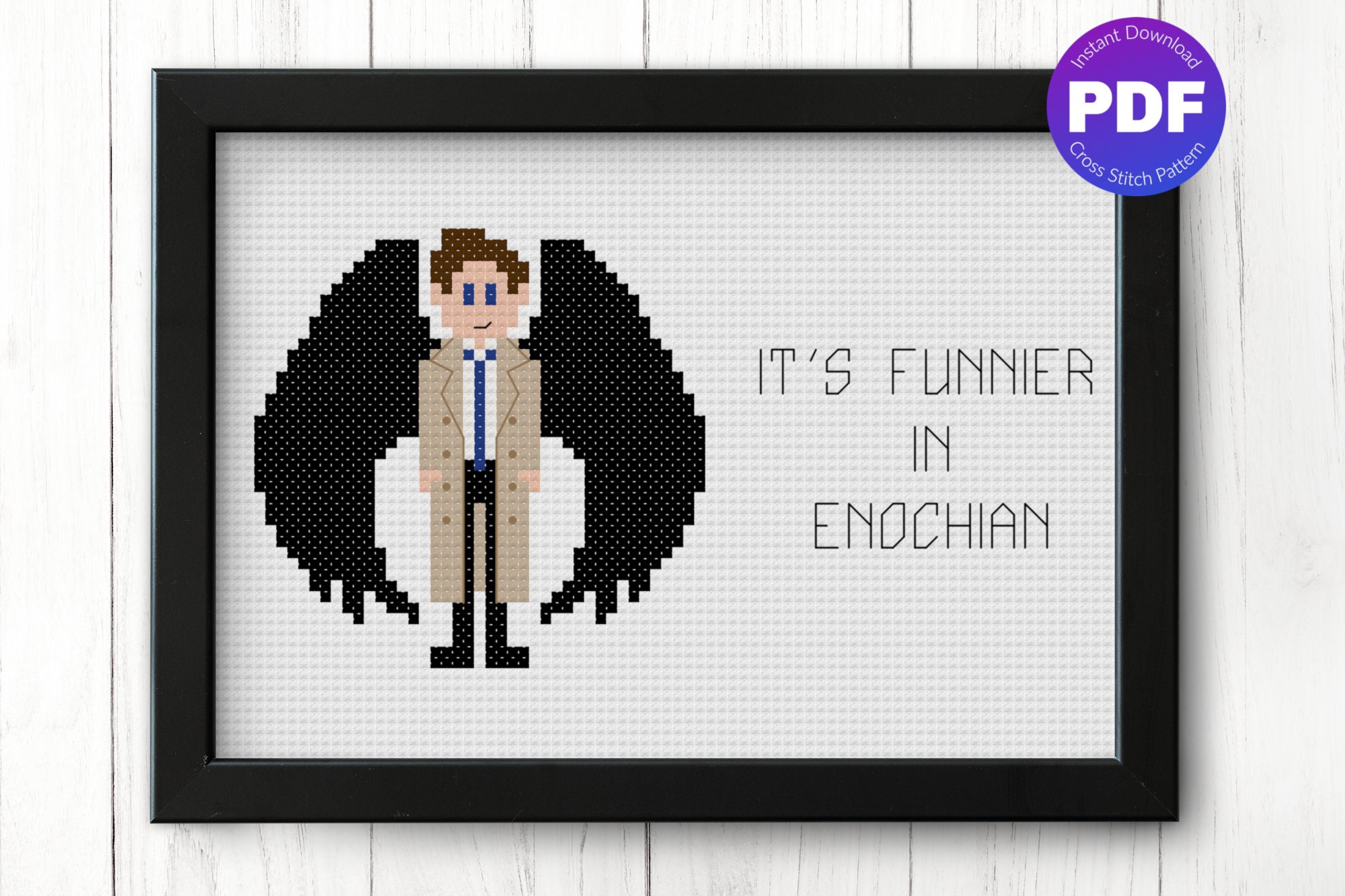 Supernatural Inspired Cross Stitch Pattern - Castiel Quote Funnier in ...