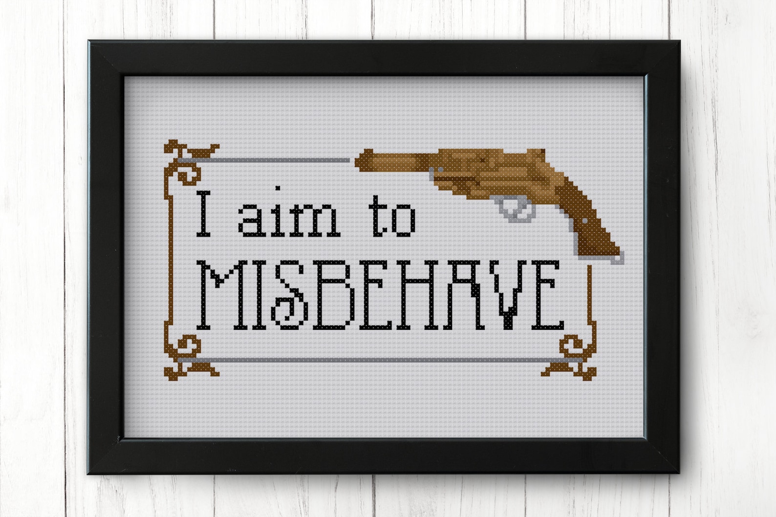Firefly Inspired Cross Stitch Pattern - I Aim to Misbehave Quote - PDF ...