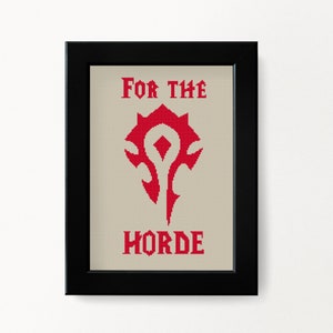 Gaming Cross Stitch Pattern - for the Horde - PDF Instant Download - Etsy