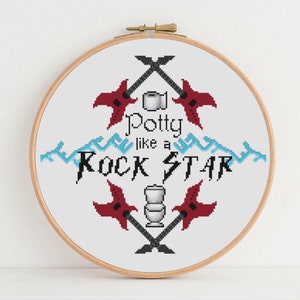 Set of 3 Cross Stitch Patterns, Potty Bundle - Funny Bathroom Quotes ...