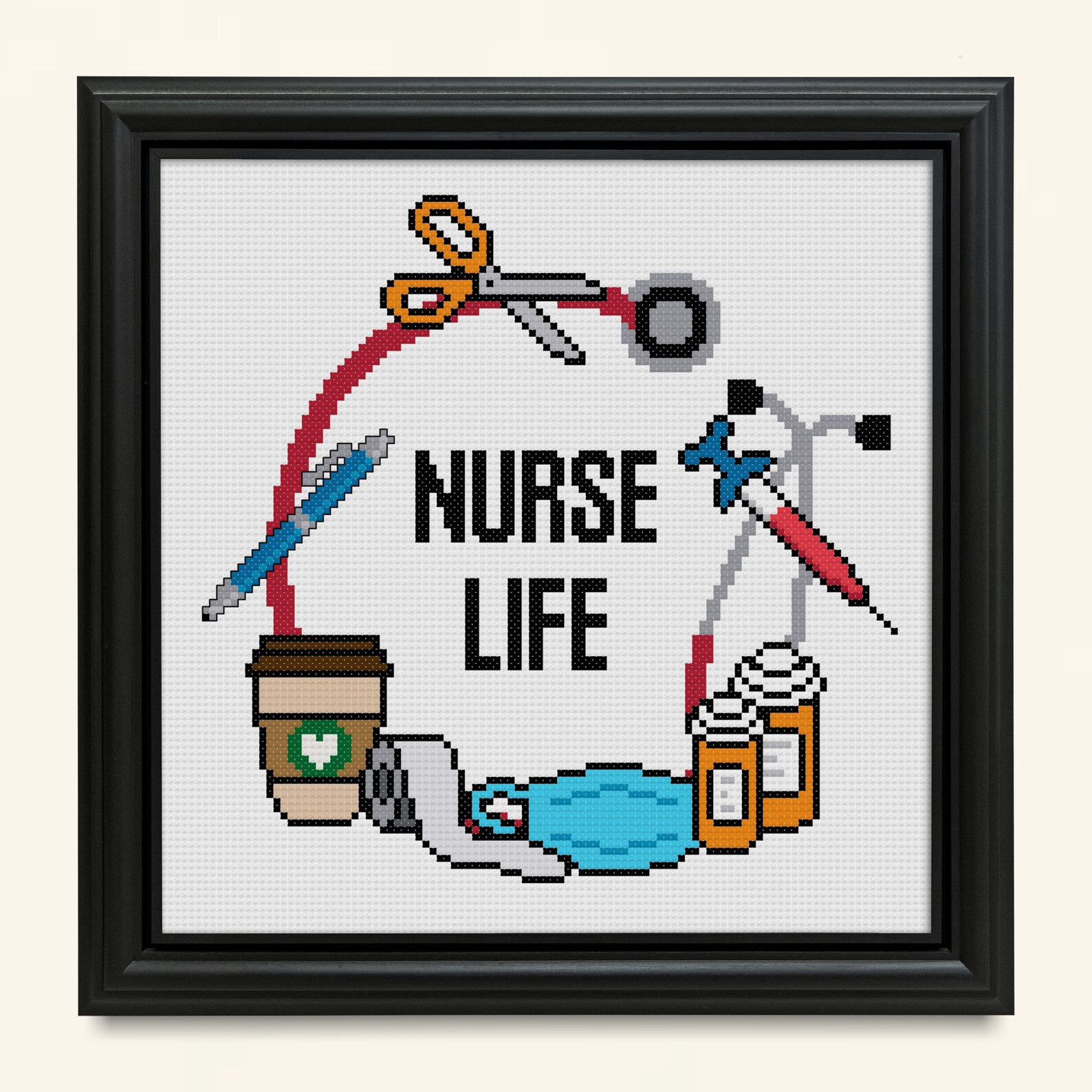 Nurse Cross Stitch Pattern - Nurse Life - PDF Instant Download - Etsy