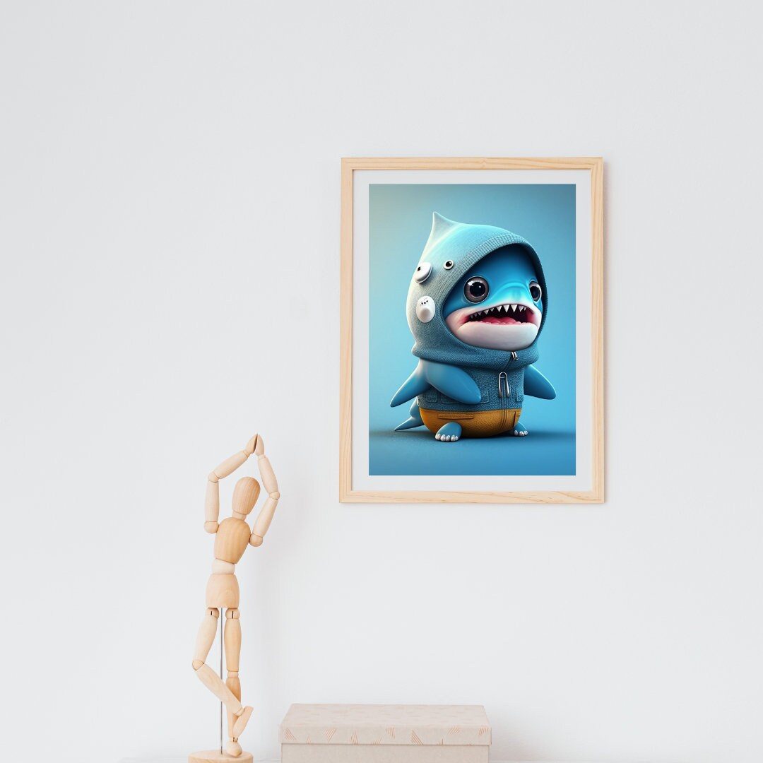 Cute Baby Shark Art Print – Kids Room Decor (digital Download) - Etsy