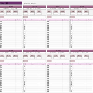 The 12-week Year Template - Etsy