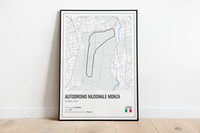 Formula 1 Monza Circuit, Formula 1 Wall Art, F1 Track Poster, Italian ...